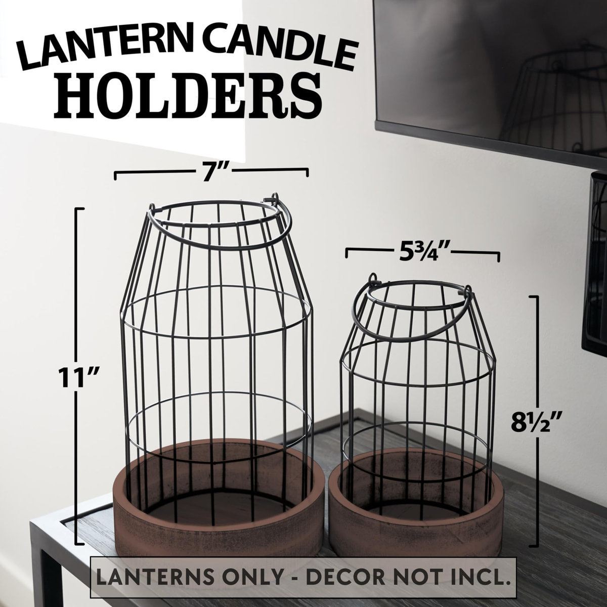 BEACHWATER POOL & SPA, LLC Rustic Farmhouse Lantern Decor Set Of 2 - Stylish Decorative Lanterns ...